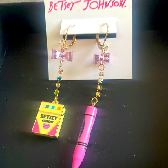 Betsey Johnson | Jewelry | Betsey Johnson Pink Bow Earring Mismatch ...